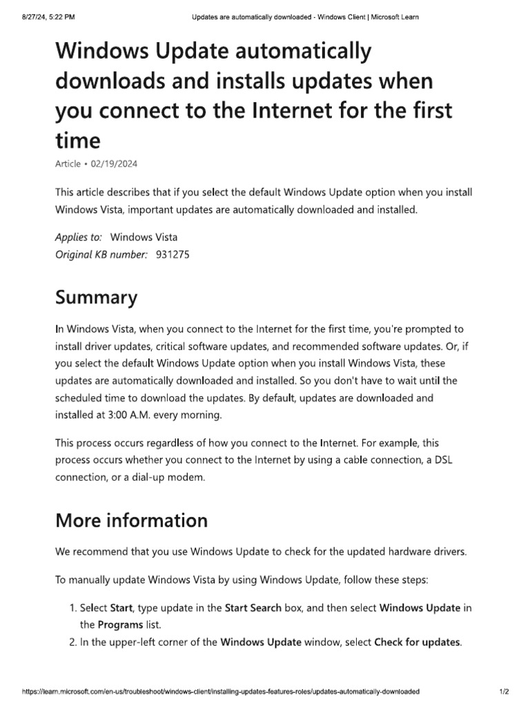 Windows Update Automatically Downloads and Installs Updates When You ...