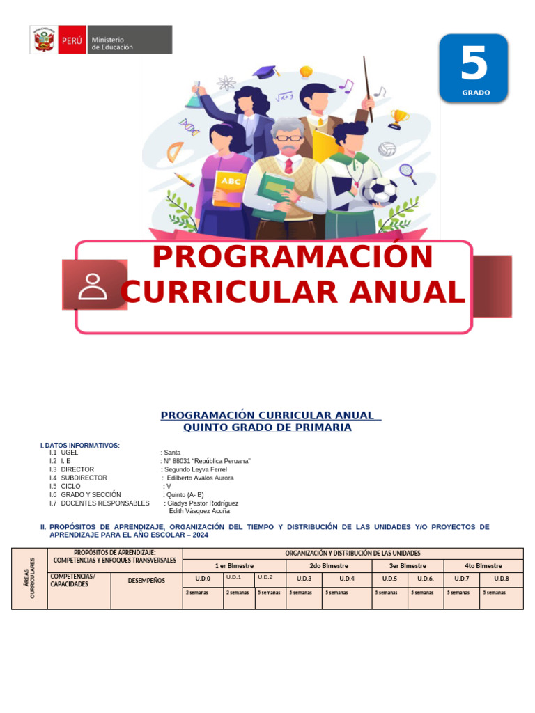 Programación Curricular Anual - 2024 Corregido | PDF | Números | Geometría