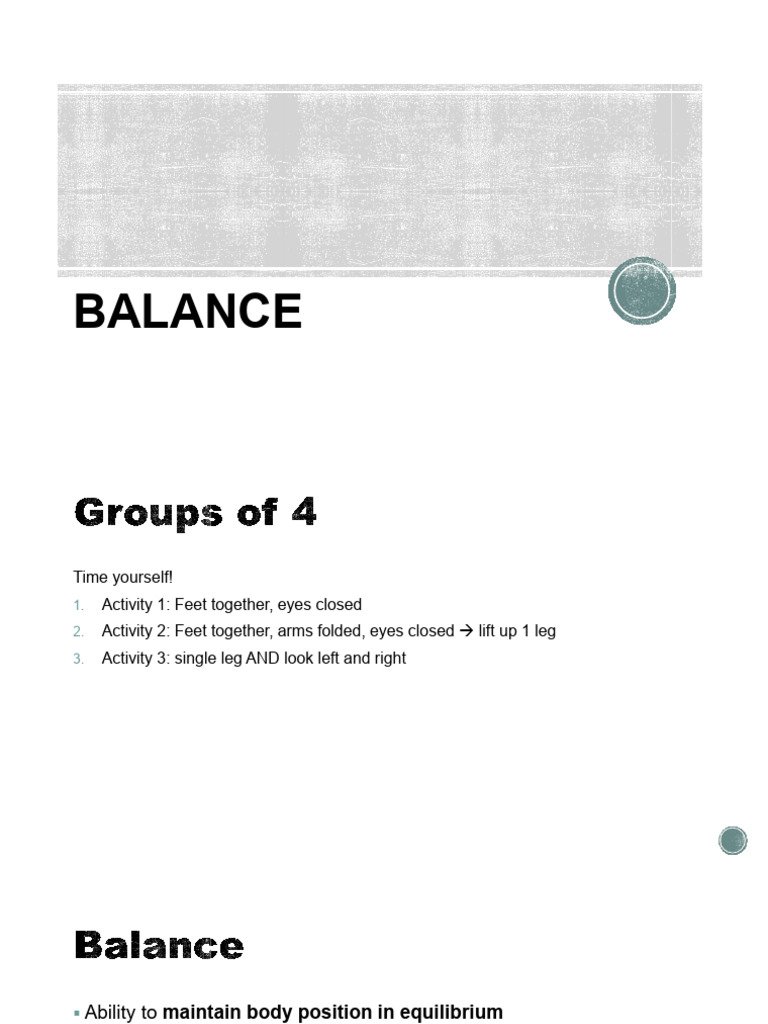 RS1 - Balance Exercises | PDF