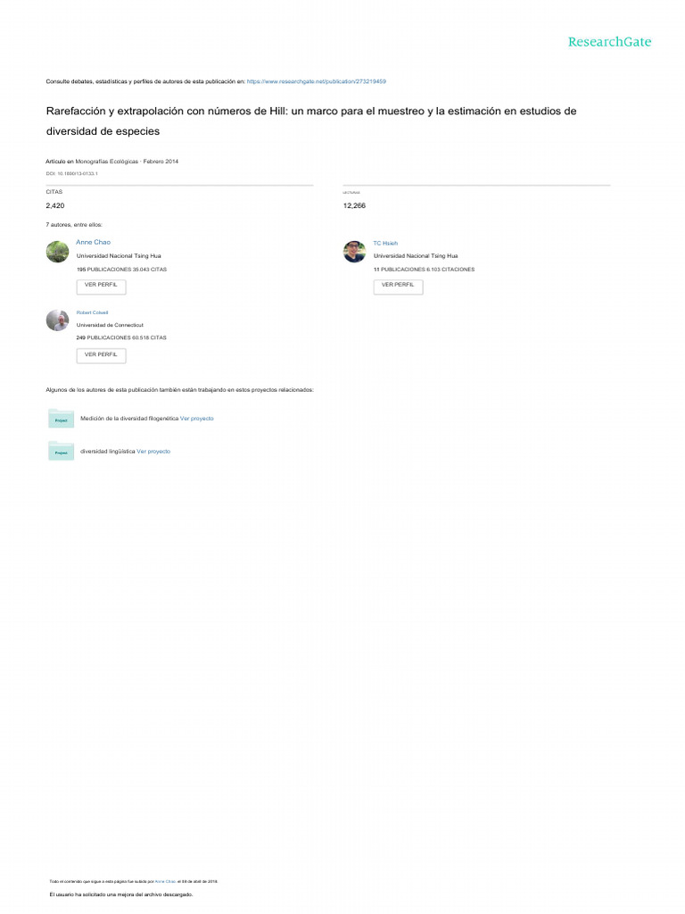 Biodiversity With Hill-Number | PDF