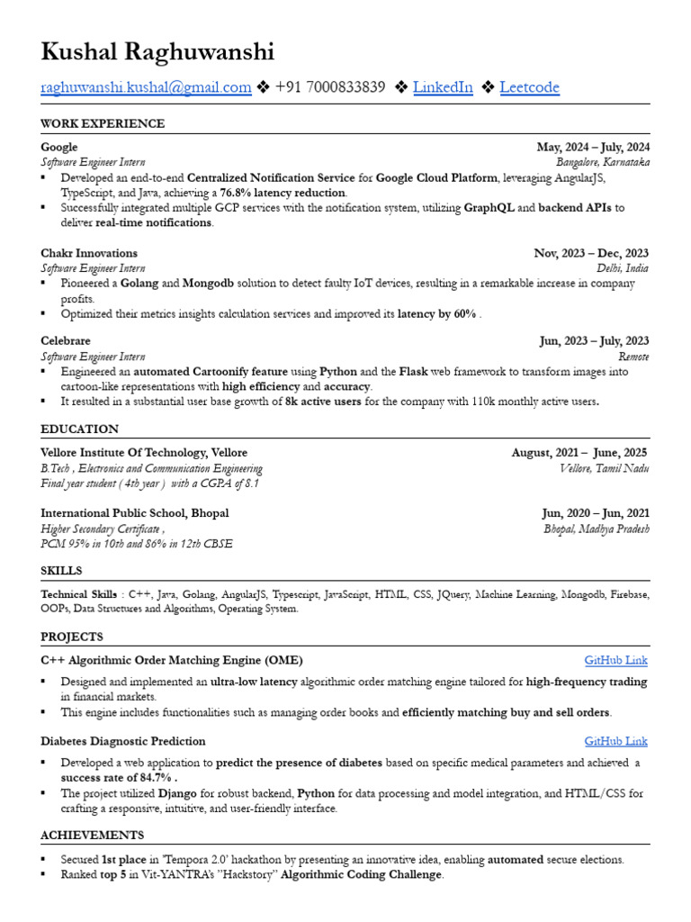 Kushal Resume | PDF