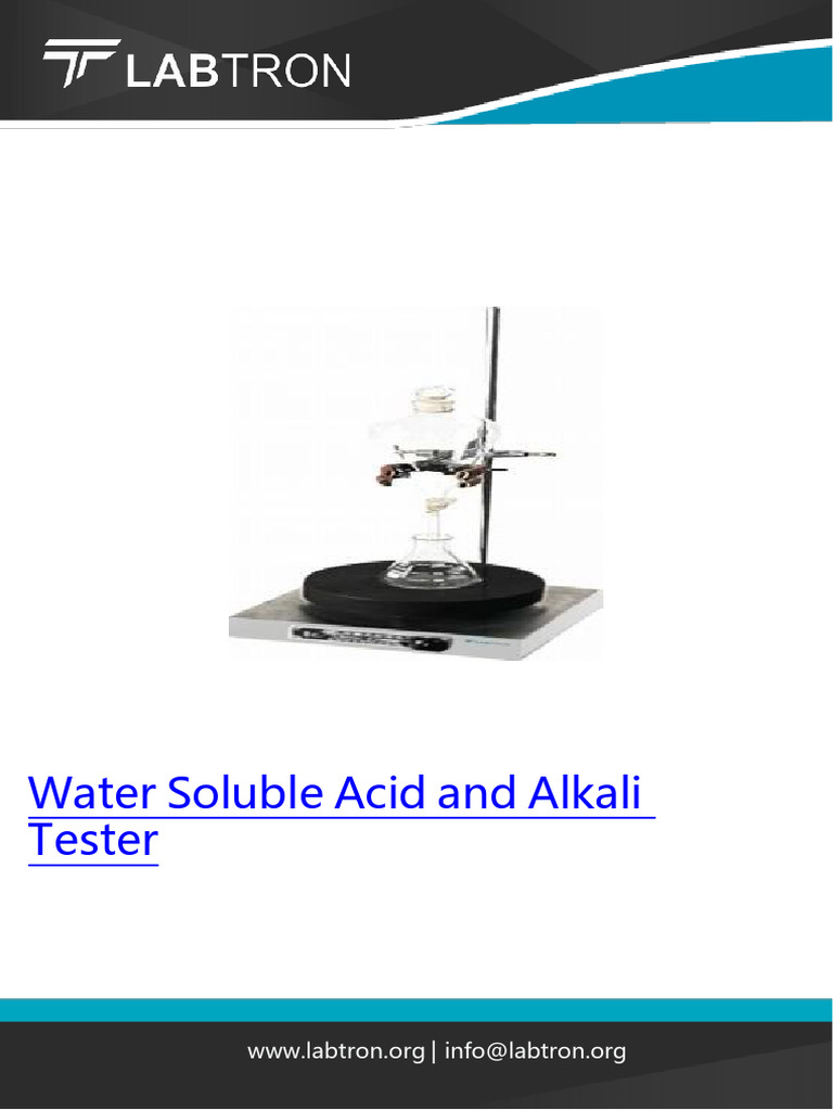 Water Soluble Acid and Alkali Tester | PDF