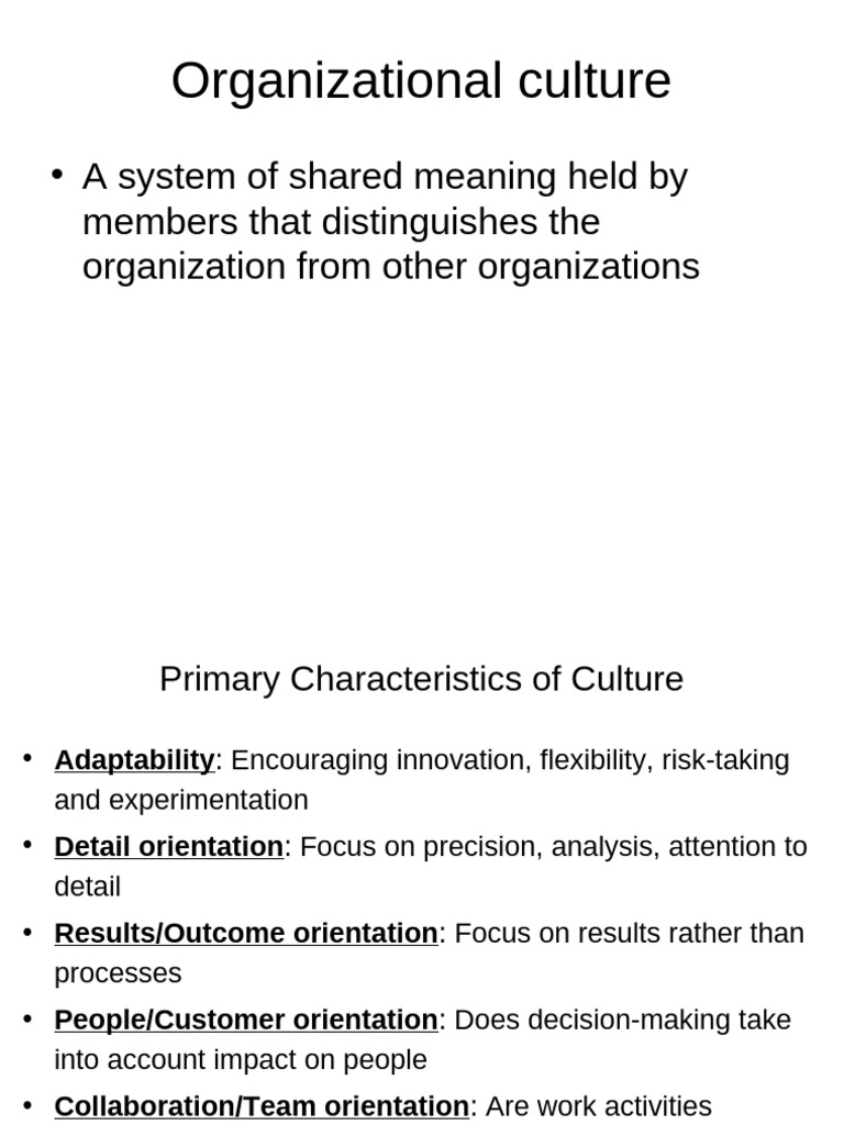 Organizational Culture | PDF