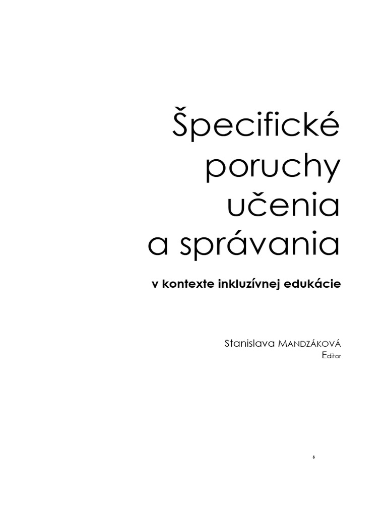 ZBORNIK Specificke Poruchy Ucenia A Spravania 2008 | PDF
