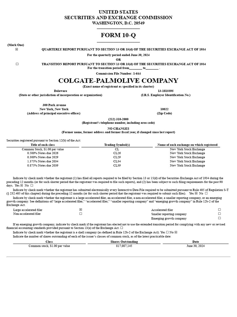 10Q1 2024 Colgate | PDF