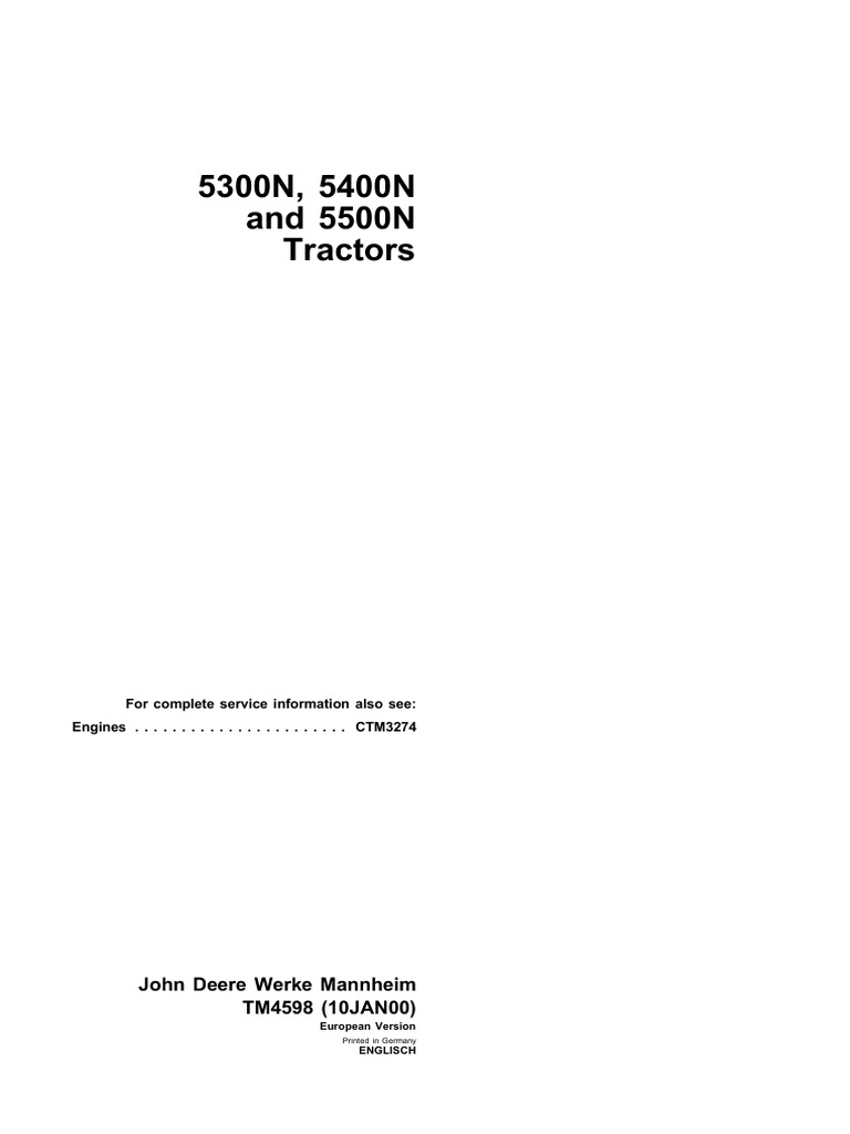 014 John Deere 5300N, 5400N, 5500N Tractors | PDF