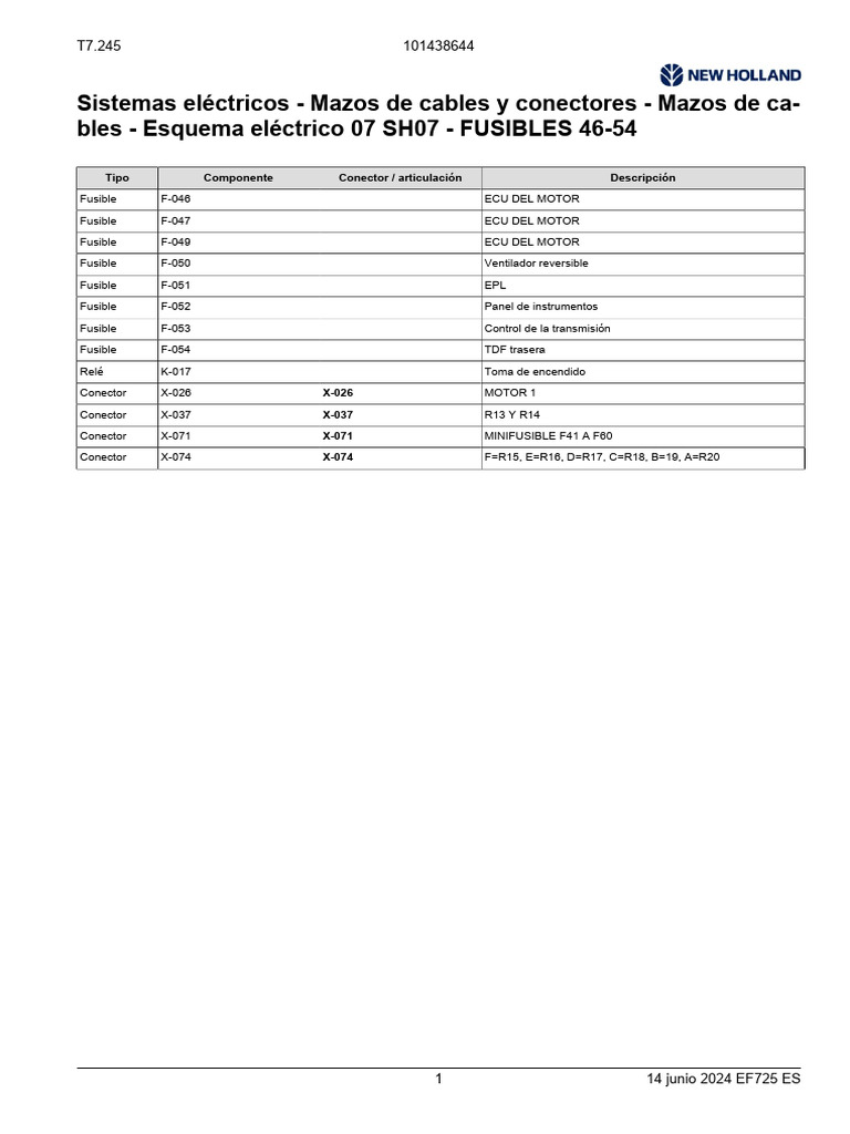 Esquema Eléctrico TDF T7.245 3 | PDF