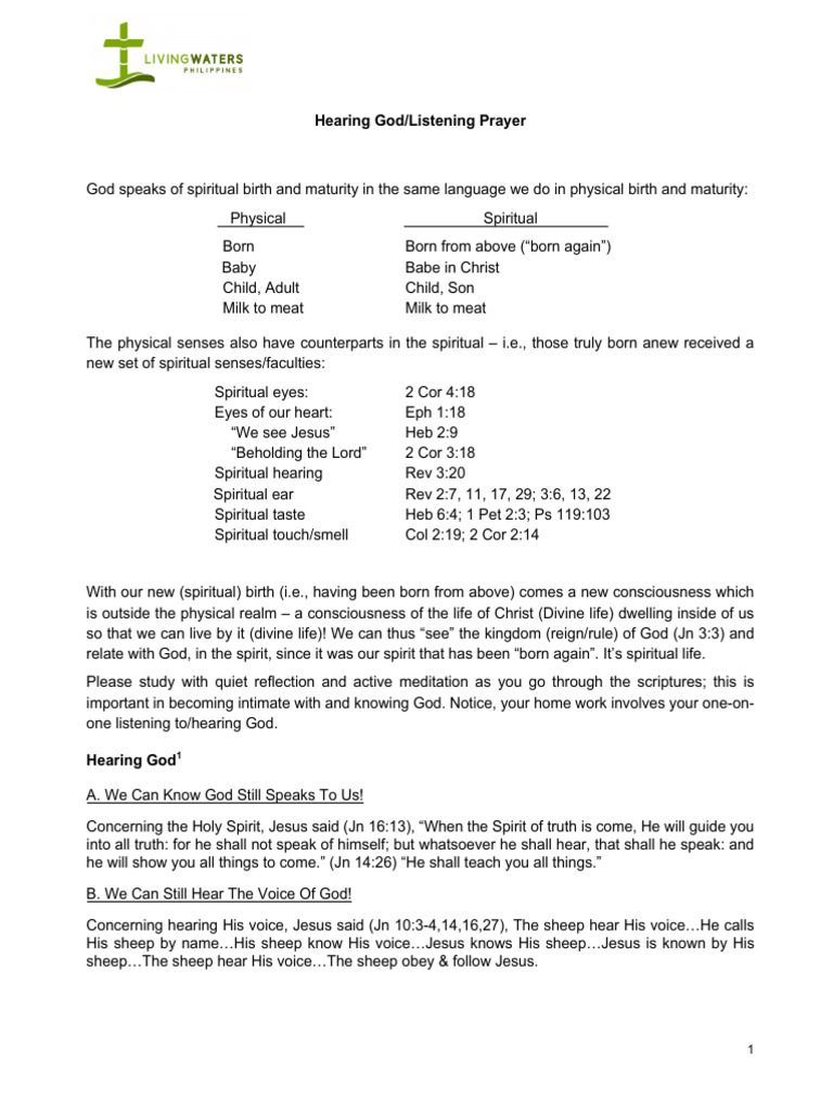 Listening Prayer Handout | PDF