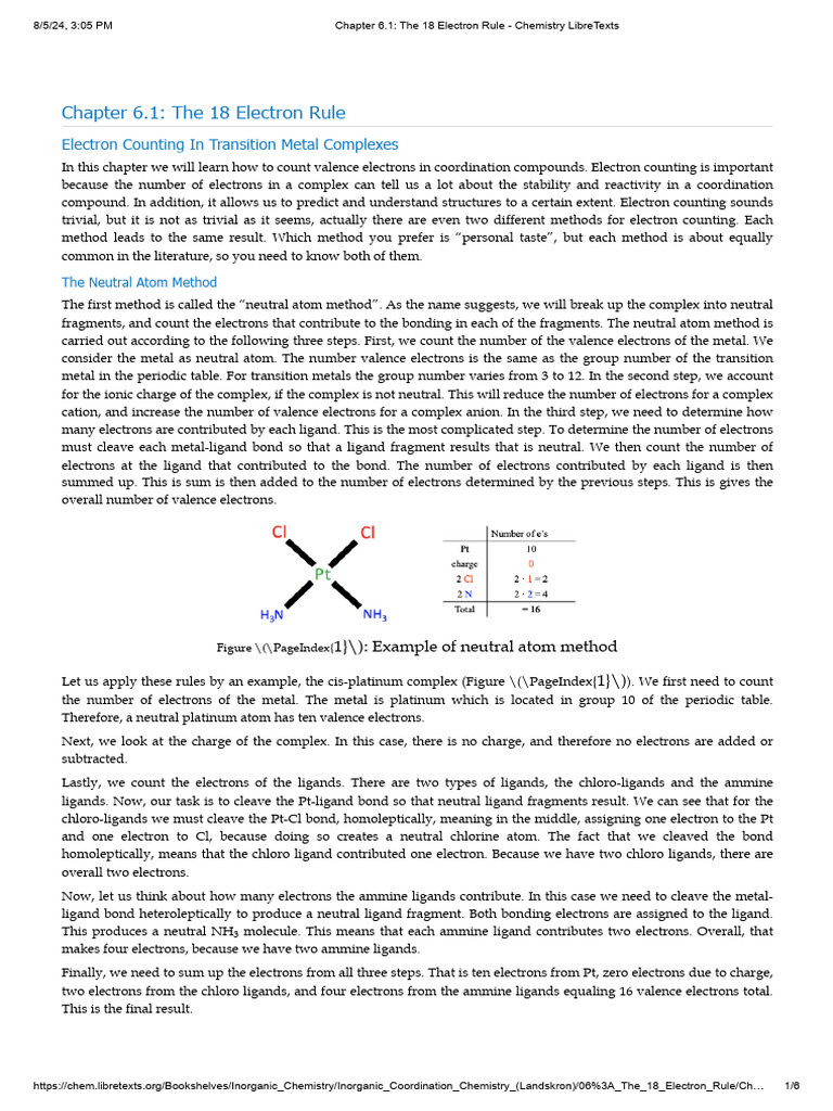 18 electron rule | PDF