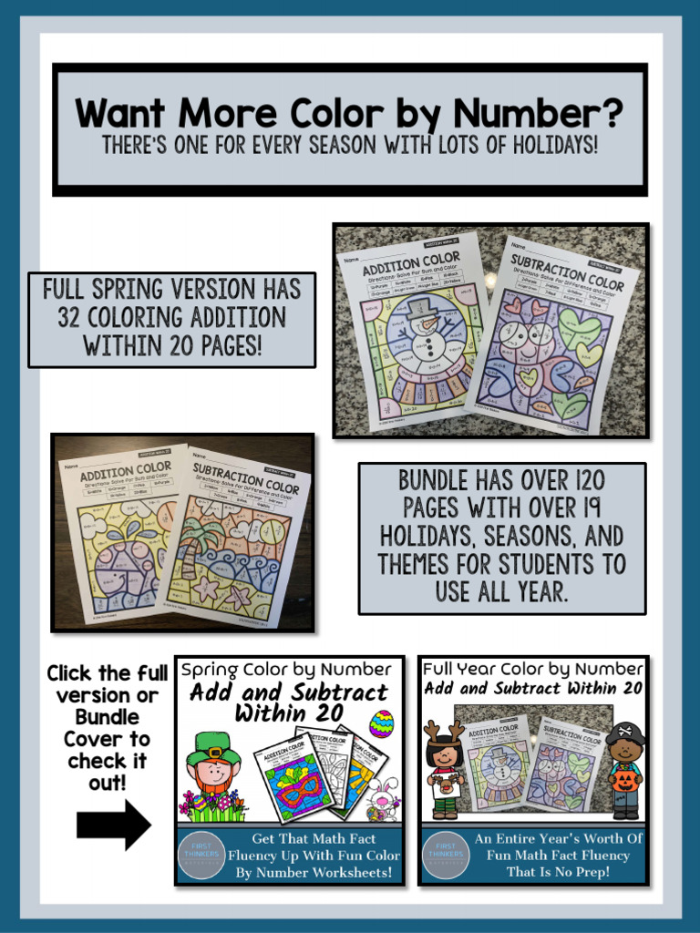 Want More Color by Number?: Full Spring Version Has 32 Coloring ...