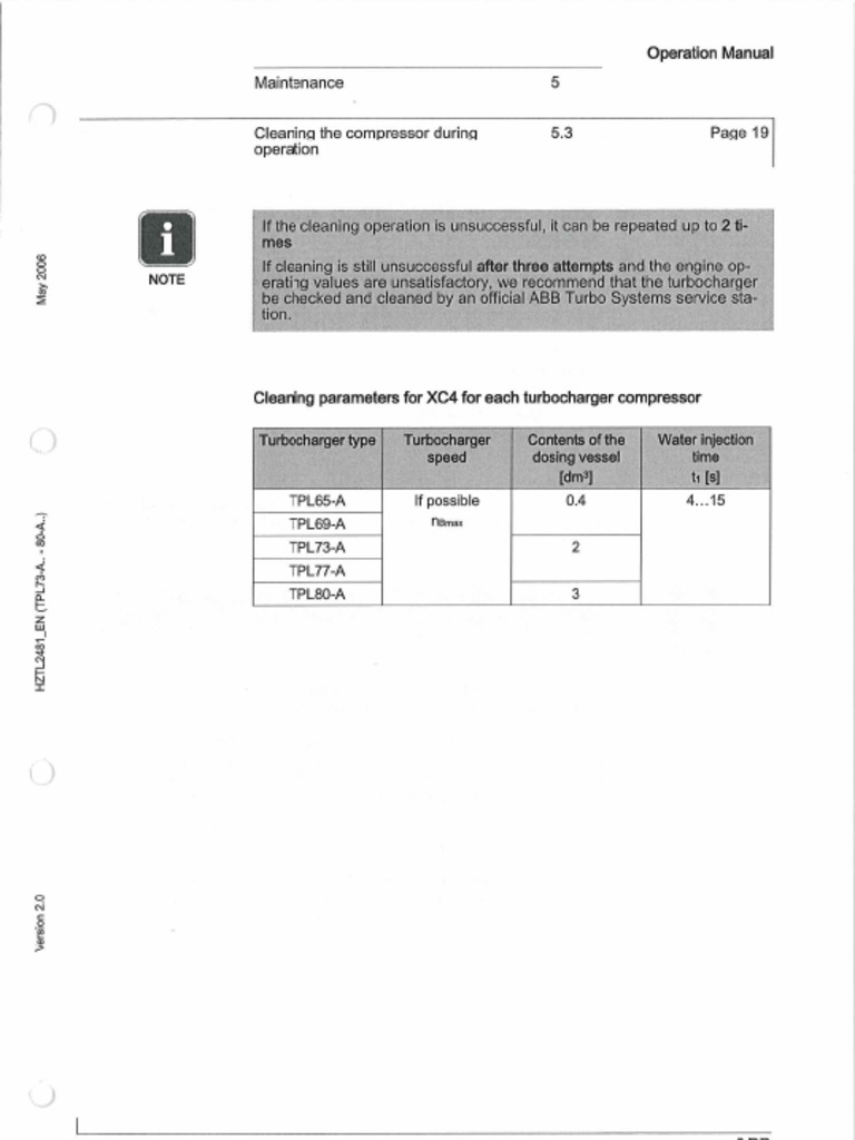 TC ABB TPL 73 - Motor Wärtsilä 12V46 - Operation Manual | PDF