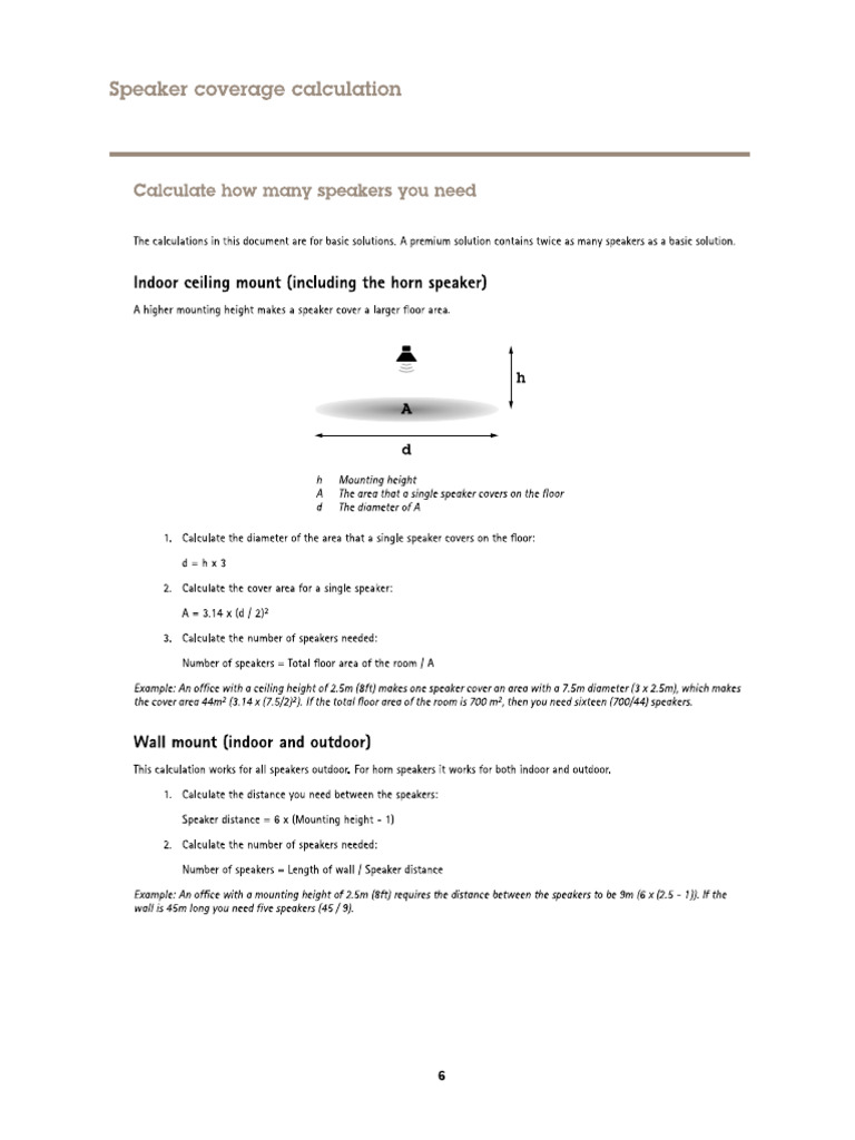 Speaker Covarage Calculation | PDF