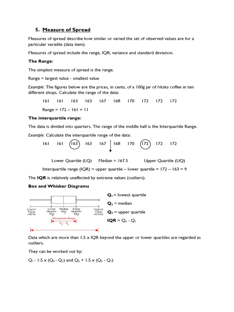 5. Measure of Spread Notes | PDF