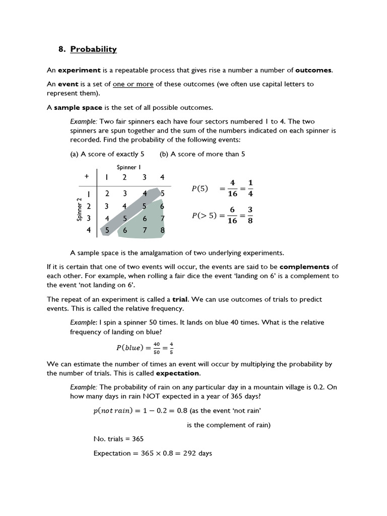 8. Probability Notes | PDF