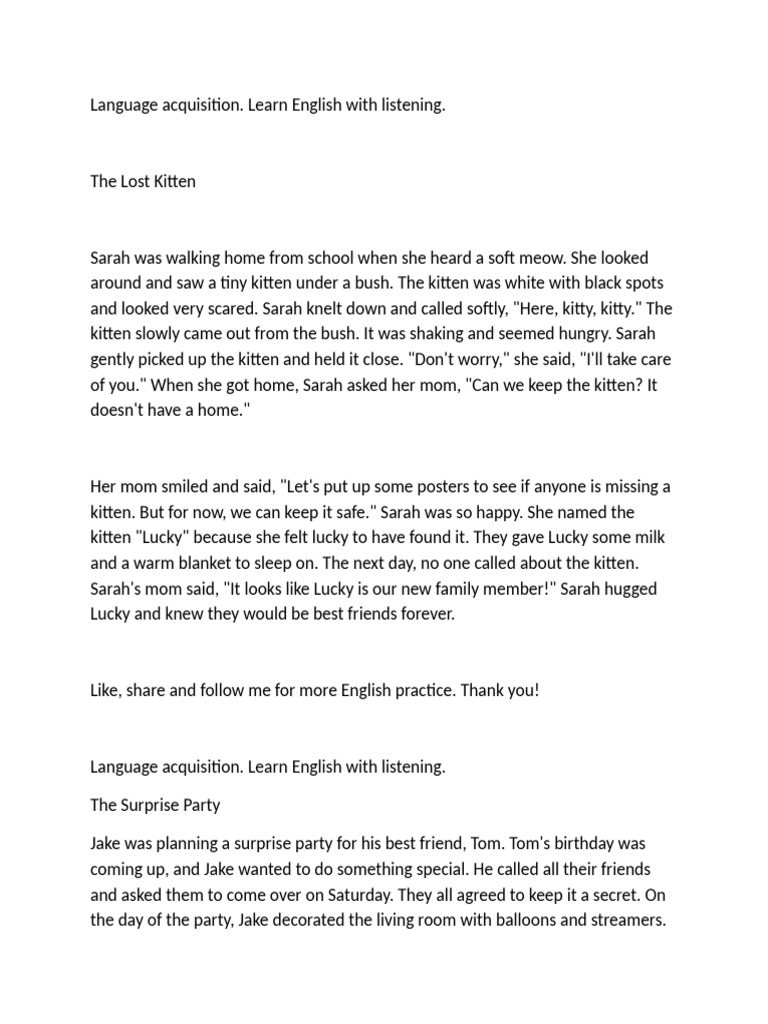 The Lost Kitten | PDF