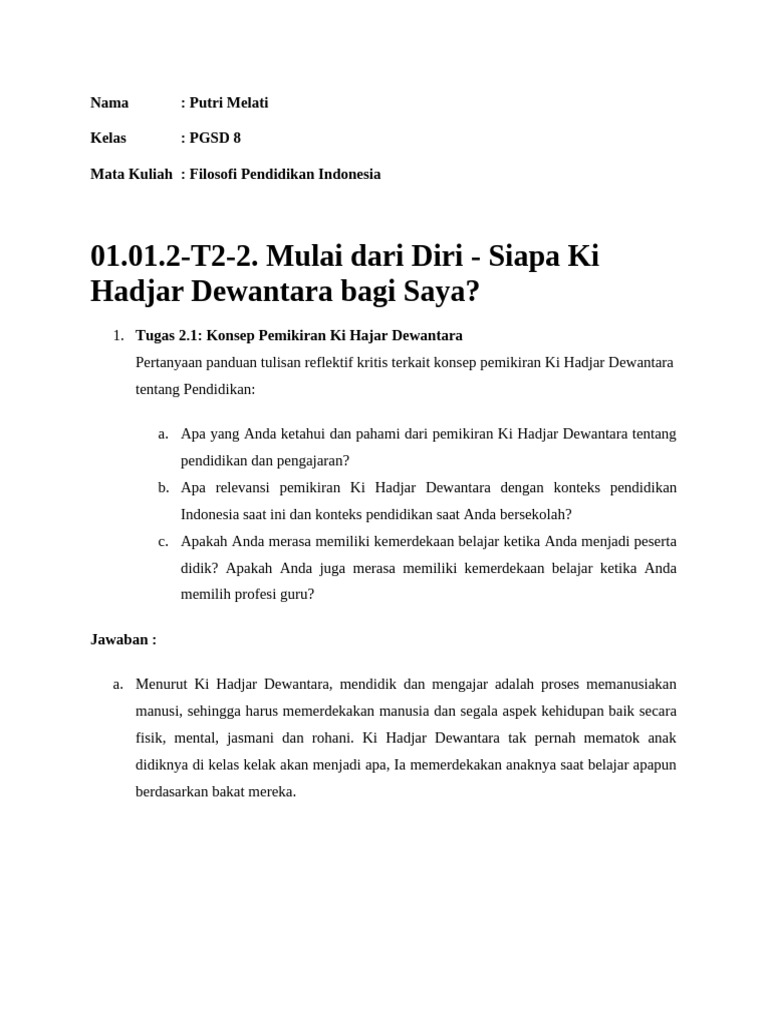 FPI Topik 2 Mulai Diri PUTRI MELATI | PDF