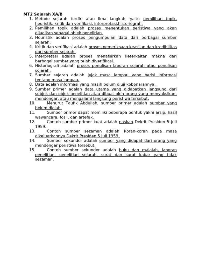 mt2 Sejarah Kelas X - 0 | PDF