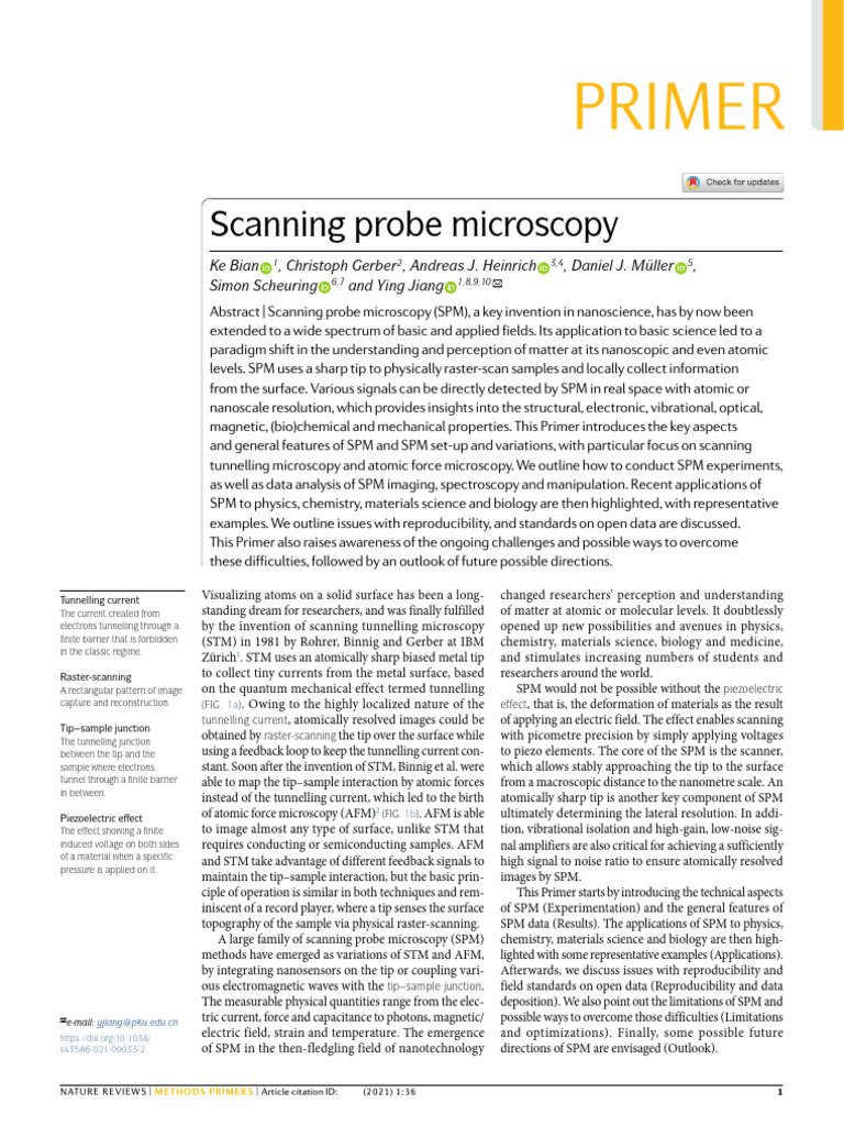 Scanning Probe Microscopy | PDF