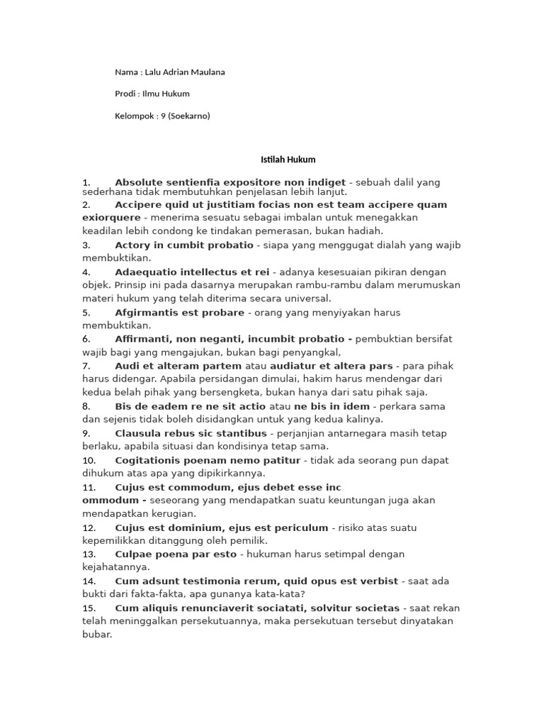 Adagium Hukum | PDF