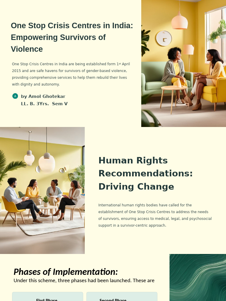 One Stop Crisis Centres in India, Empowering Survivors of Violence, A ...