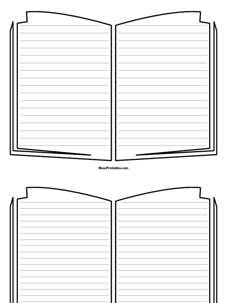 Open Book Shaped Writing Templates Watermarked | PDF
