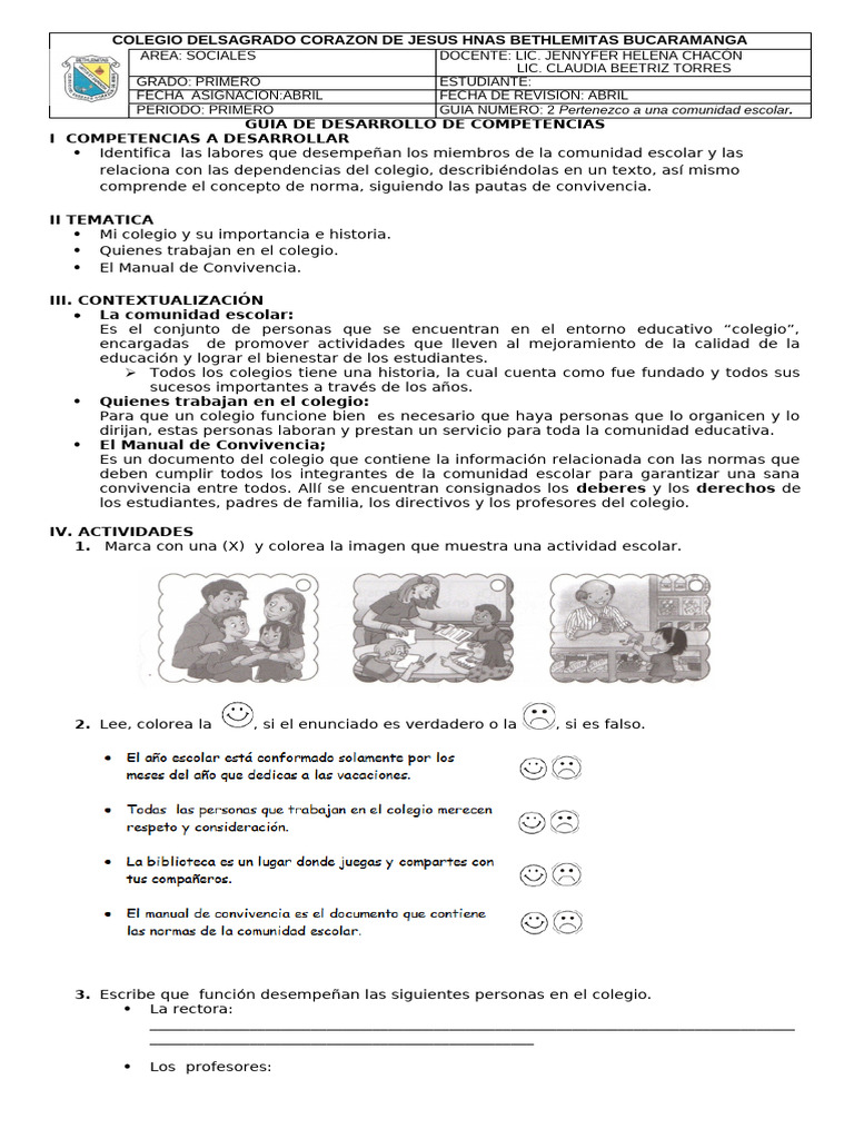 GUIA 2 SOC.1°-1P | PDF