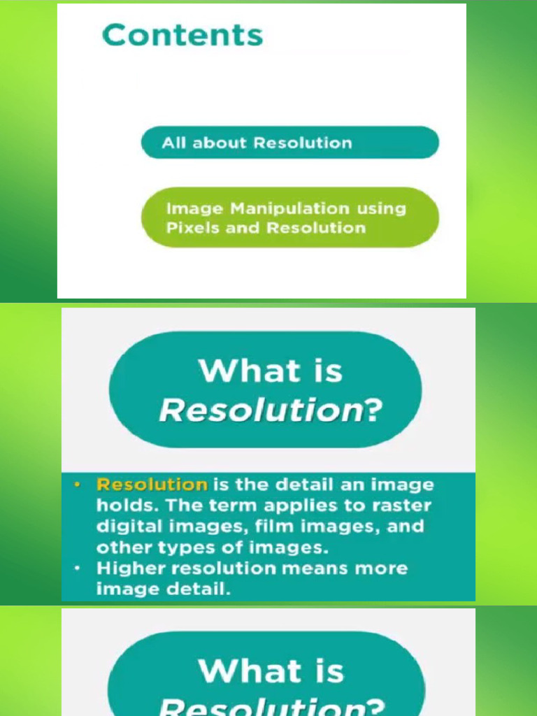 Lesson 4 Image Resolution Pixel and Manipulation | PDF
