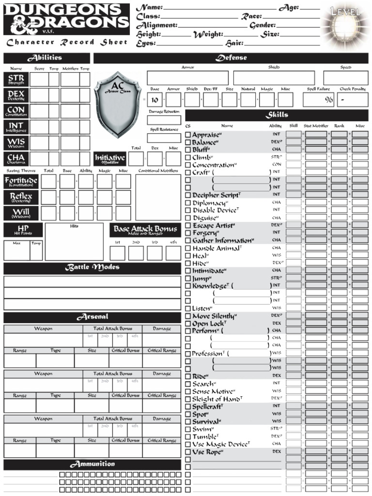 Character Sheet V6 | PDF