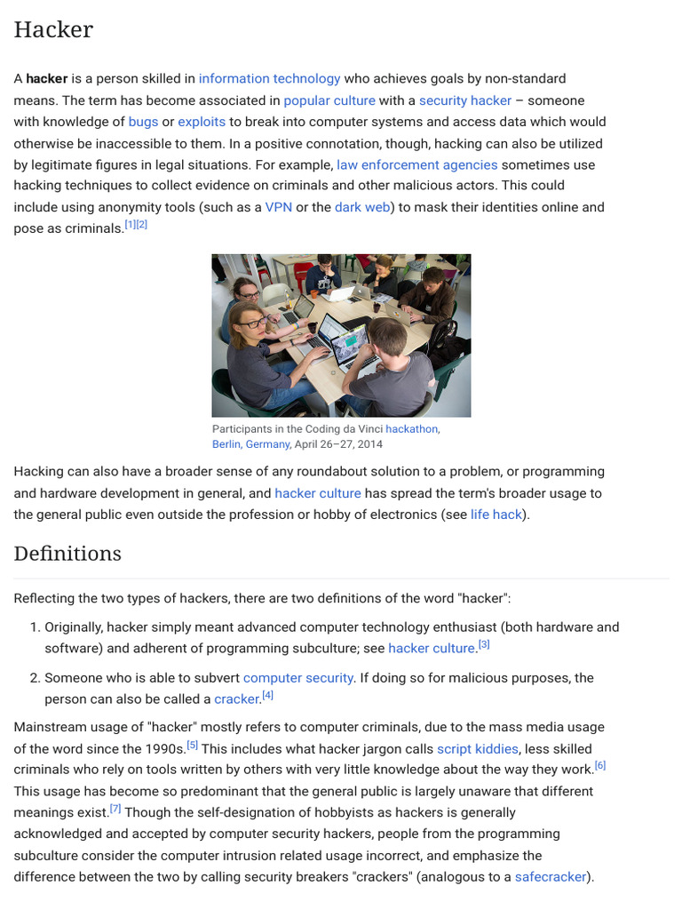 Hacker - Wikipedia | PDF