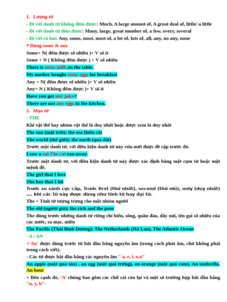 Ôn Ngữ Pháp Av2 | PDF