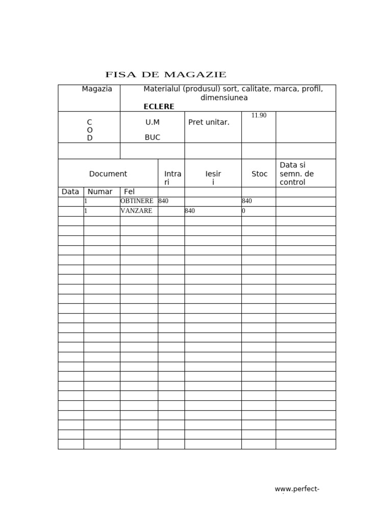 Fisa de Magazie | PDF