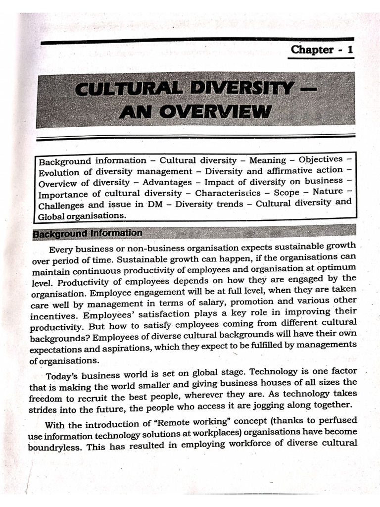 CD 1 Cultural Diversity | PDF