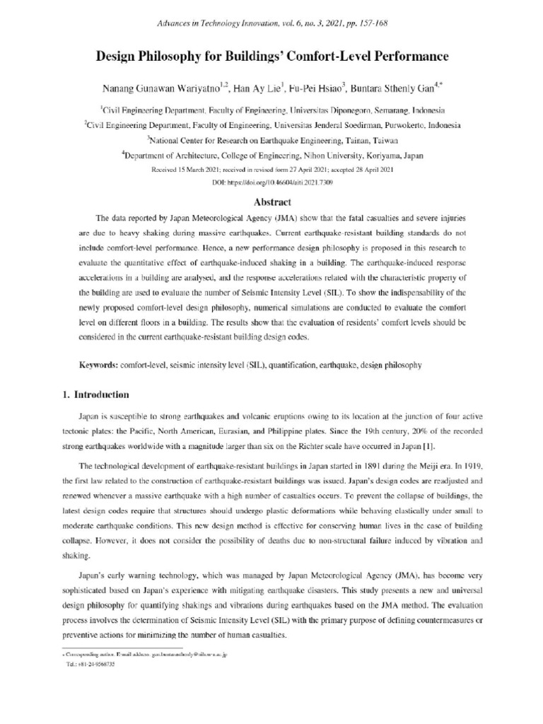 View of Design Philosophy For Buildings' Comfort-Level Performance | PDF