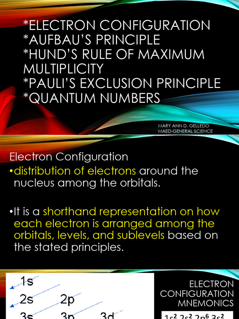 ELECTRON-CONFIGURATION-AND-QUANTUM-NUMBERS | PDF