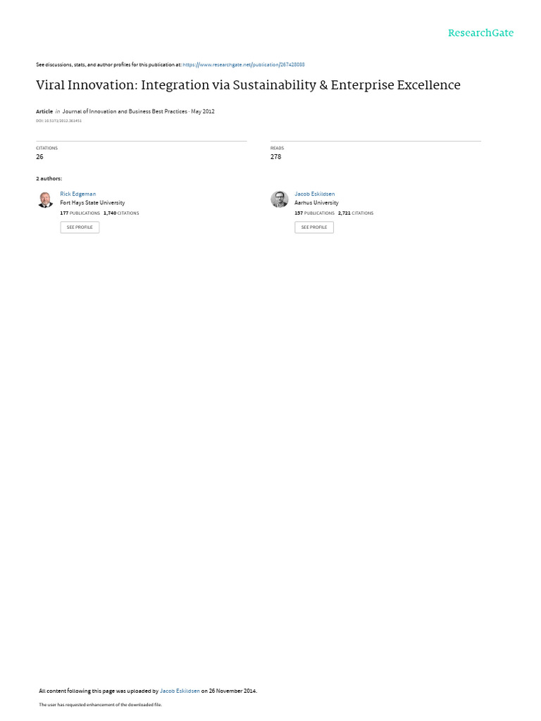 Viral Innovation Integration via Sustainability En | PDF