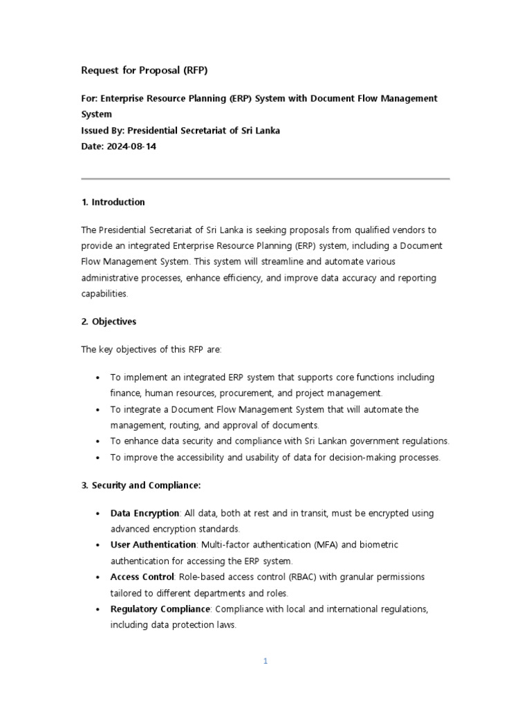RFP 1 | PDF