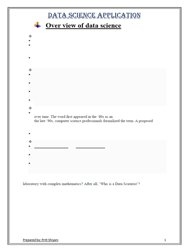 1 - Data Science Application | PDF