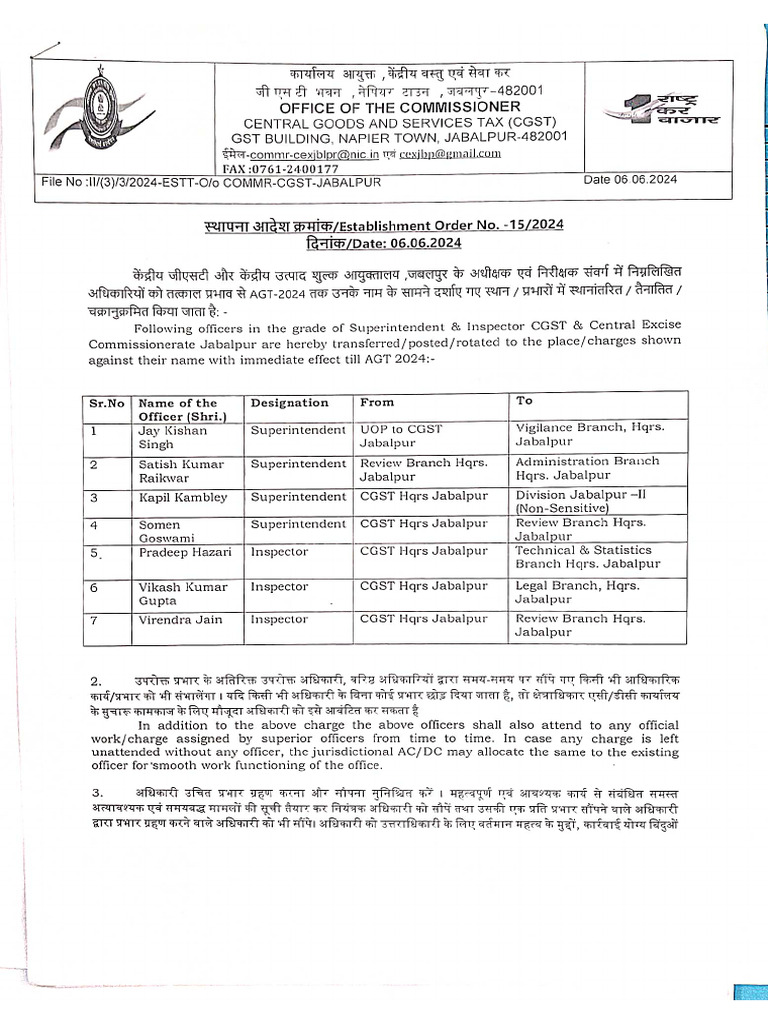 Estab Order 15-2024 | PDF