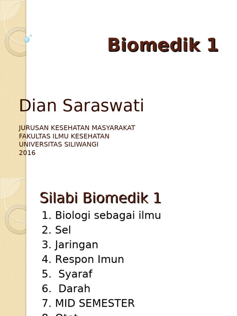 Silabi Biomedik 1 | PDF