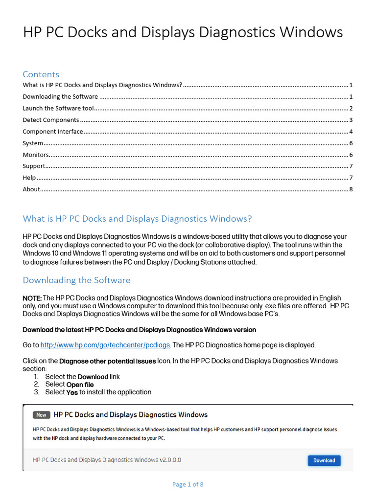 HP_PC_Dock_and_Display_Diagnostics_Windows_Guide | PDF