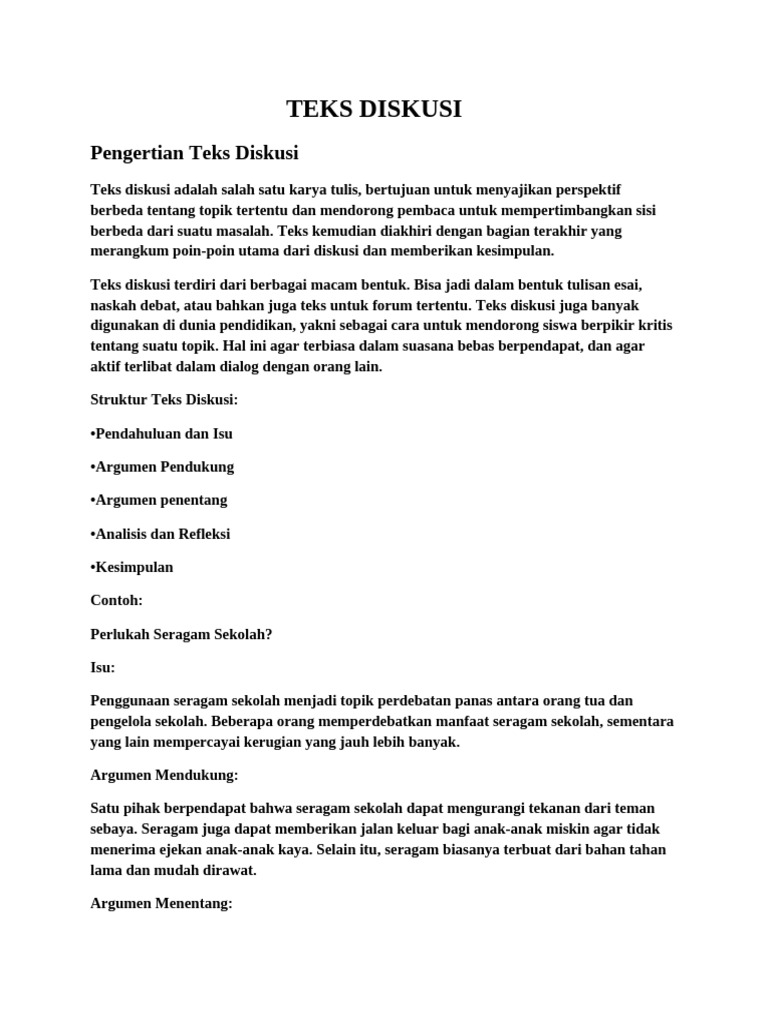 Teks Diskusi | PDF