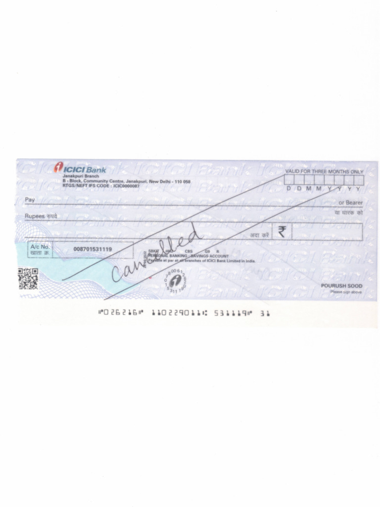 Cancelled Cheque | PDF