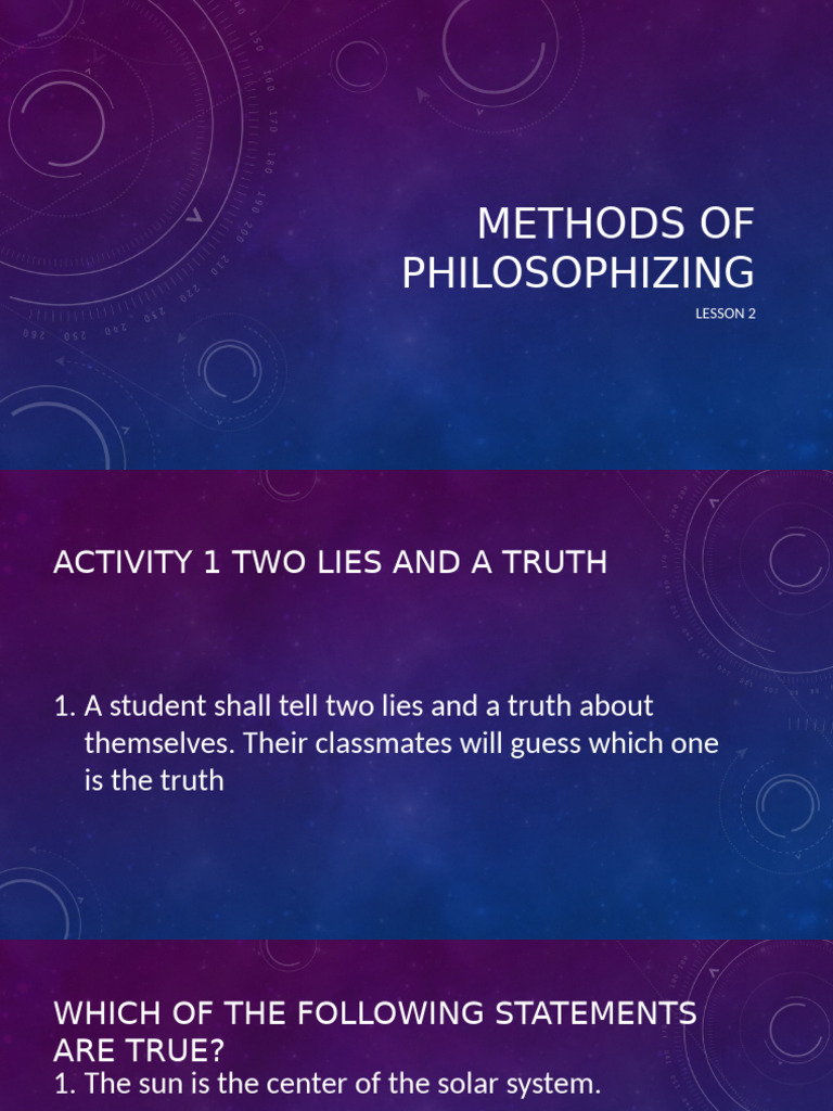 Lesson 2 Methods of Philosophizing | PDF
