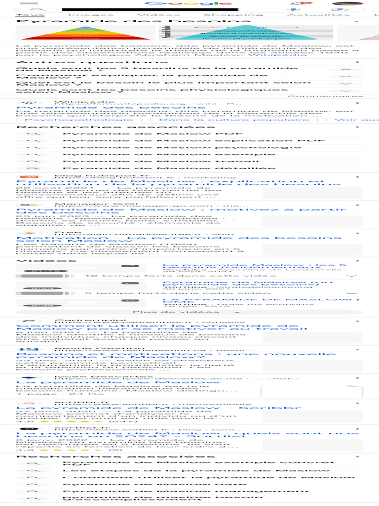 Pyramide de Maslow - Recherche Google | PDF