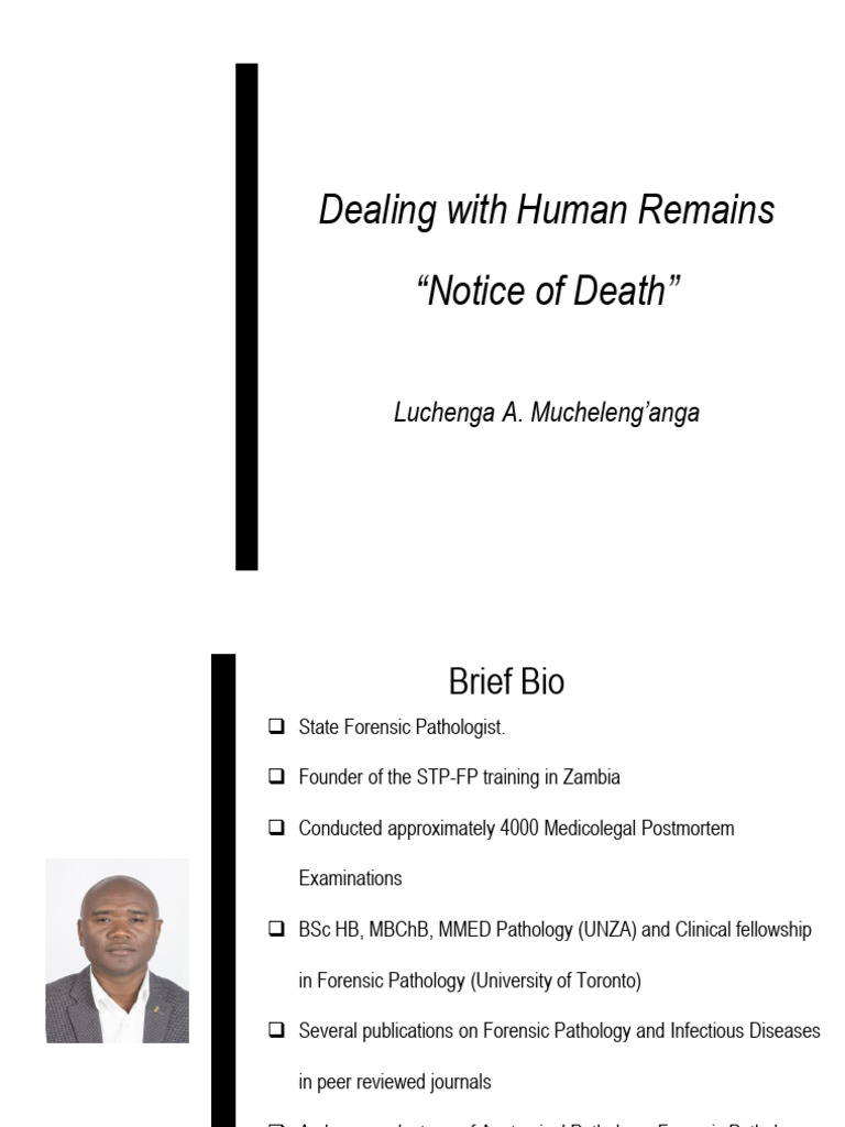 Handling of Human Notice of Death | PDF | Pathology | Autopsy