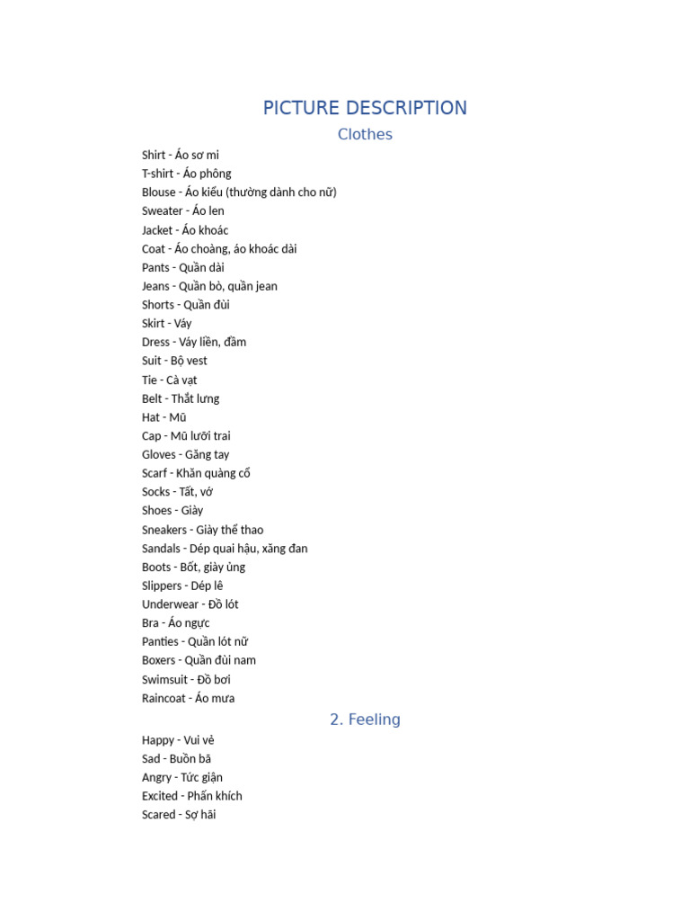 PICTURE DESCRIPTION | PDF