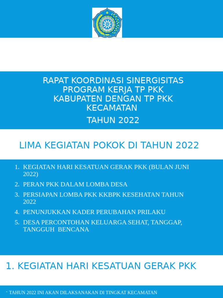Paparan Rakor PKK New-1 | PDF