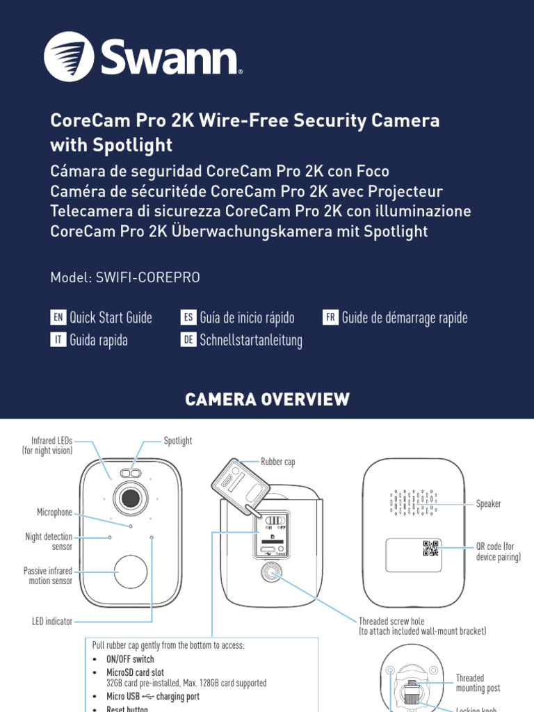 CoreCam Pro Spotlight Wireless 2K Security Camera Quick Start Guide ...