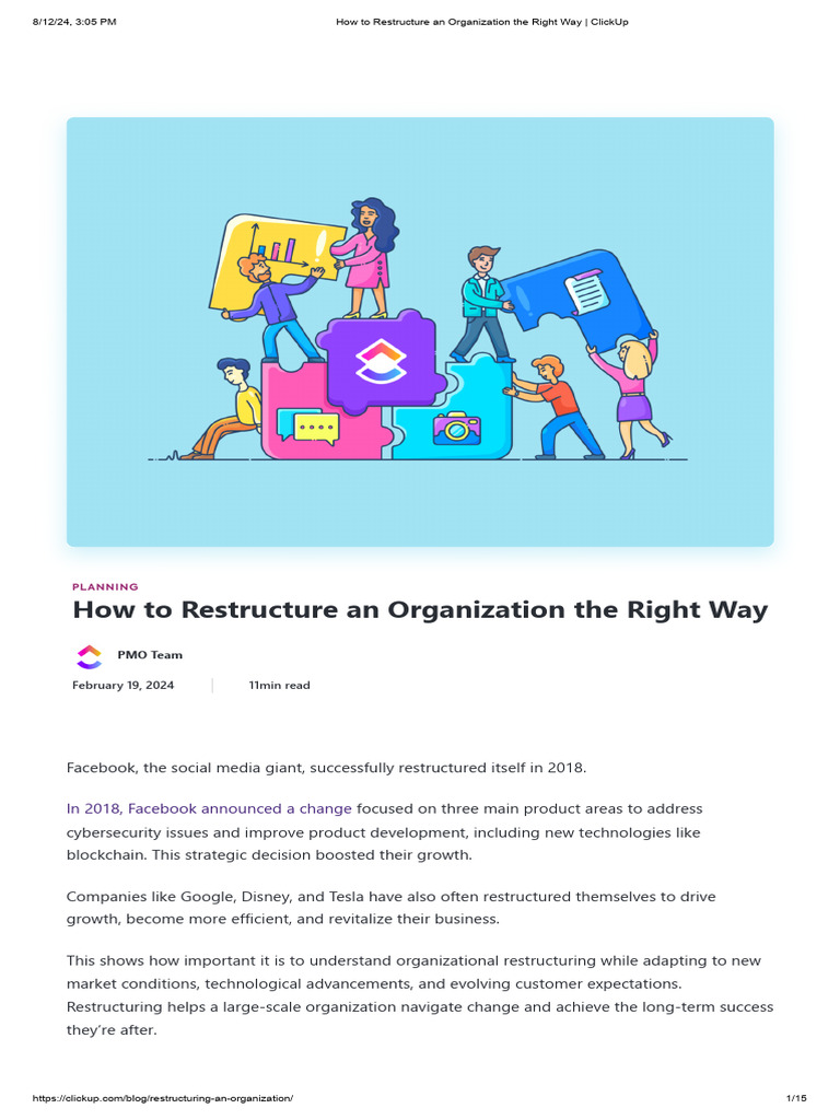 How To Restructure An Organization The Right Way - ClickUp | PDF