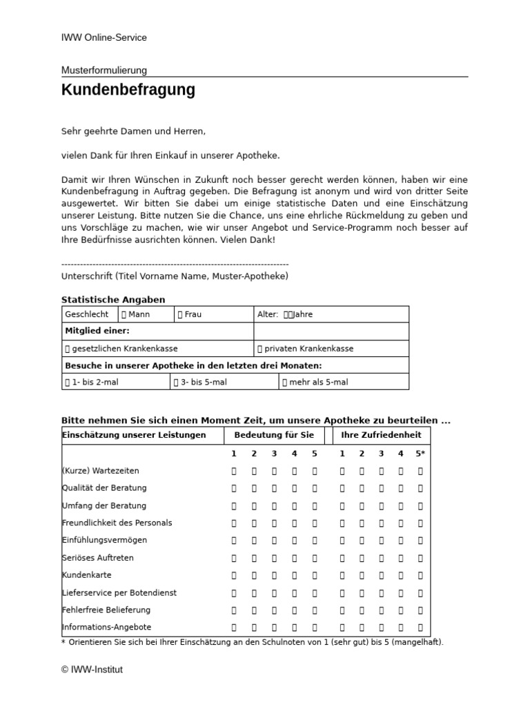 Fragebogen Hoehere Kundenbindung Durch Gezielte Kundenbefragung | PDF